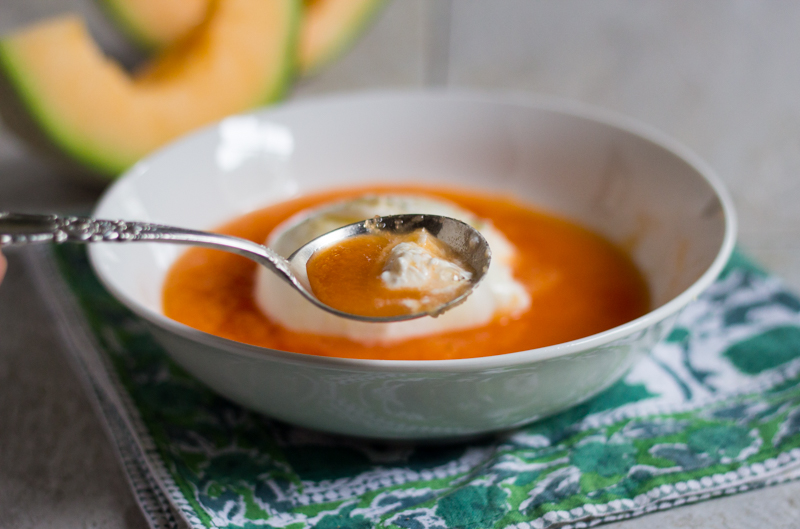 Cantaloupe Puree with Cider Gastrique and Burrata – Kevin Lee Jacobs